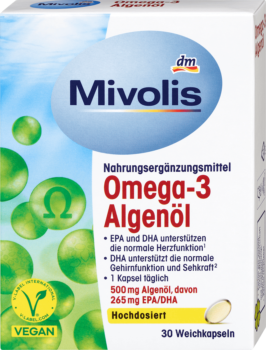 Mivolis Omega-3 Algenöl, Kapseln 30 St., 30 St dauerhaft günstig online kaufen | dm.de