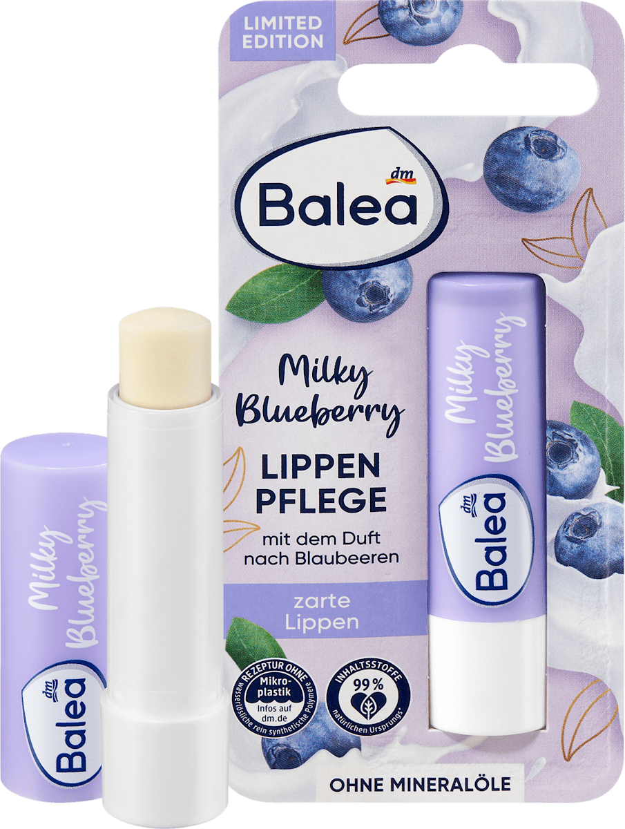 Balea Lippenpflege Milky Blueberry, 4,8 g | dm.at