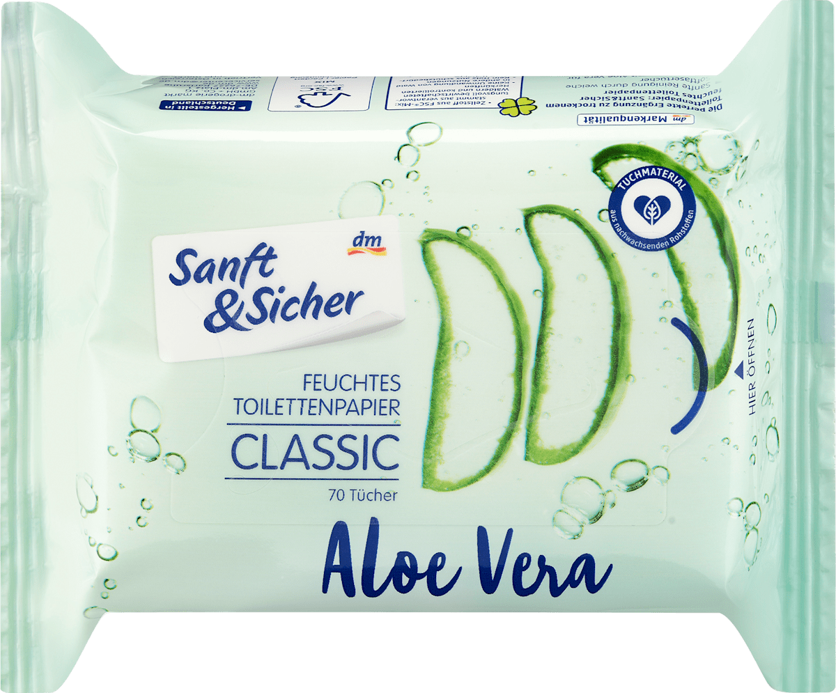 Sanft&Sicher Nedves toalettpapír Classic, aloe verával, 70 db | dm.hu