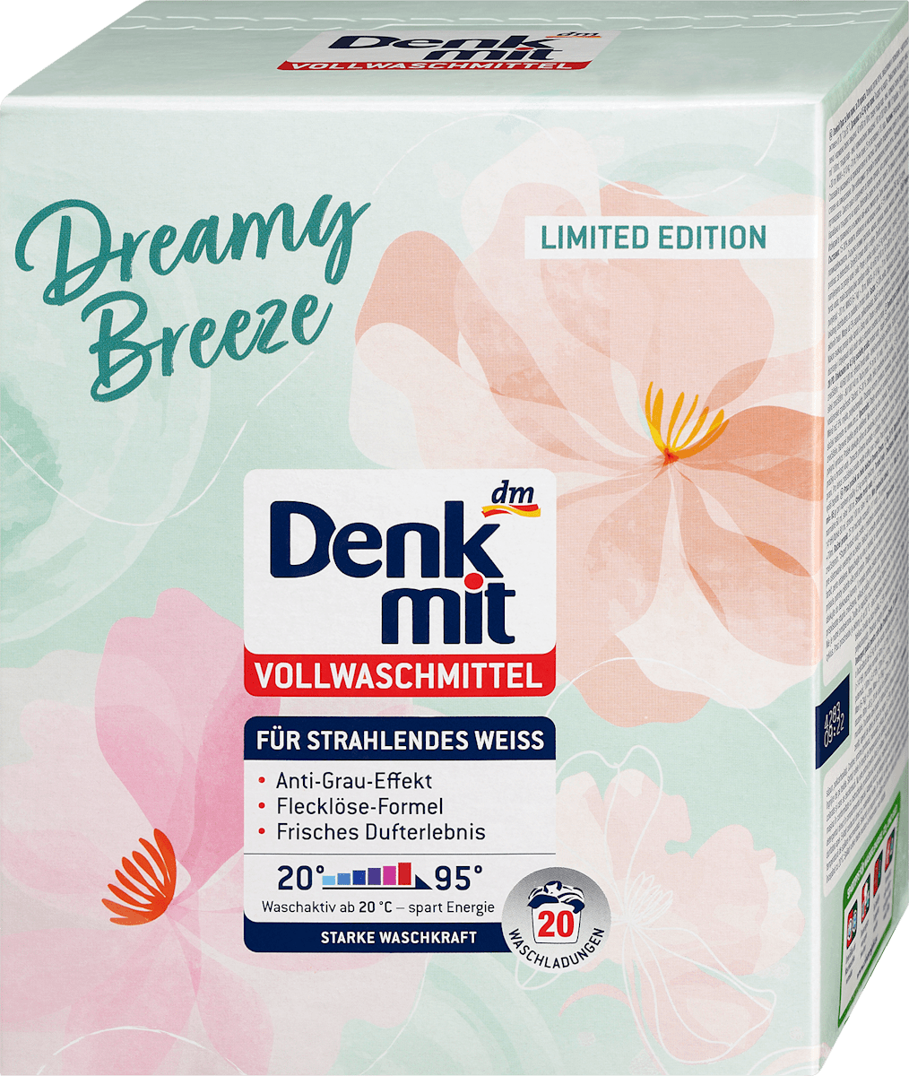 Denkmit Vollwaschmittel Pulver Dreamy Breeze, 20 Wl dauerhaft günstig ...