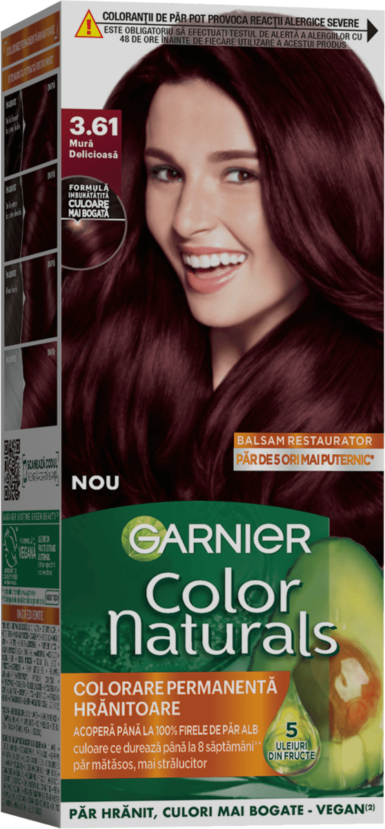 GARNIER Color naturals Vopsea de păr permanentă 3.61 Mură delicioasă, 1 ...