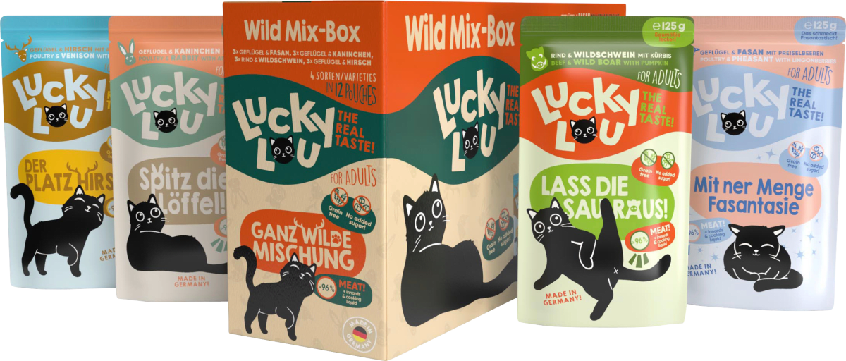 Lucky Lou Nassfutter Katze Wild-Mix Multipack (12x125 g), 1,5 kg ...