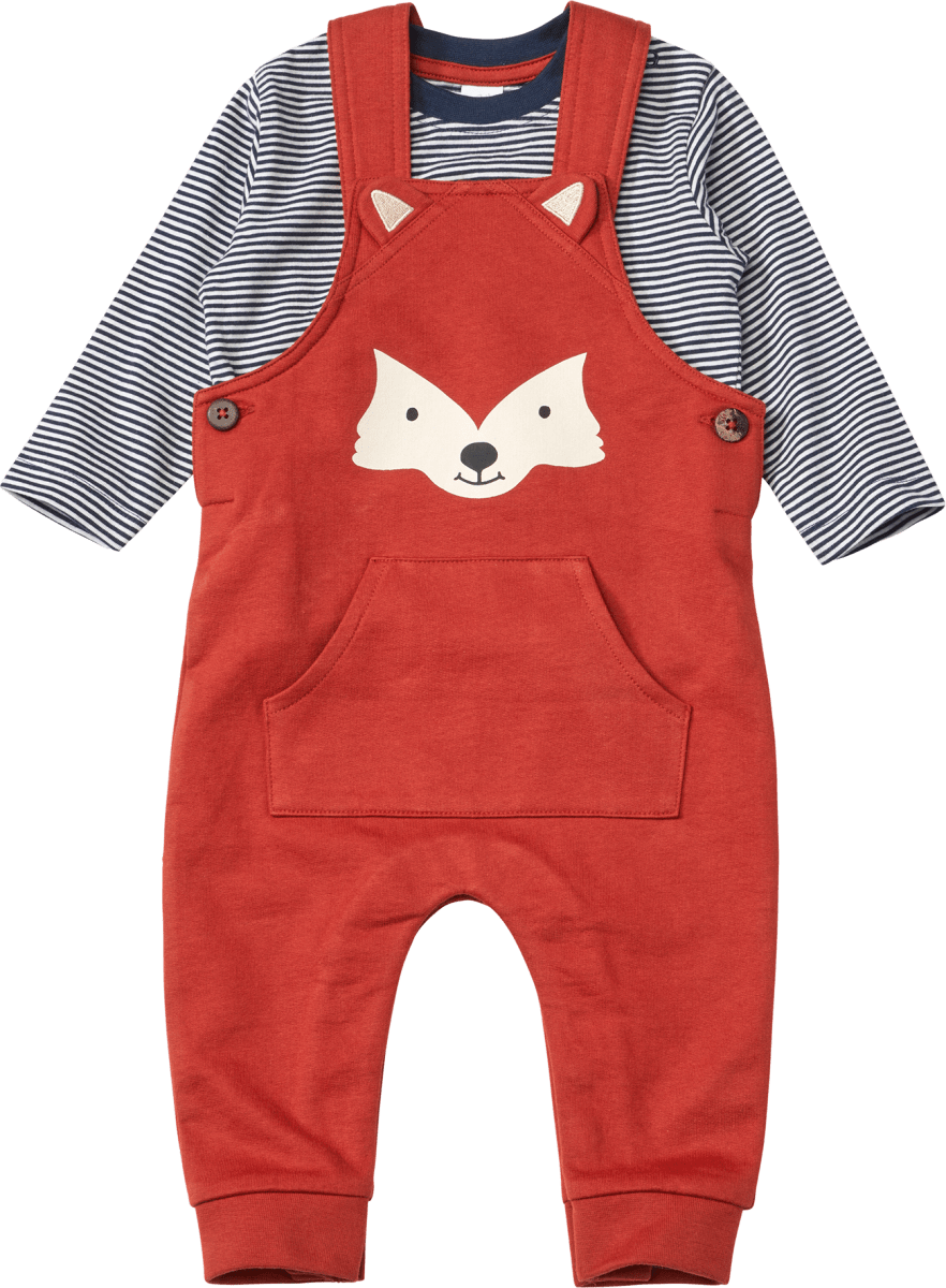 ALANA Set mit Latzhose mit Fuchs-Motiv & Langarmshirt, braun, Gr. 86, 1 ...