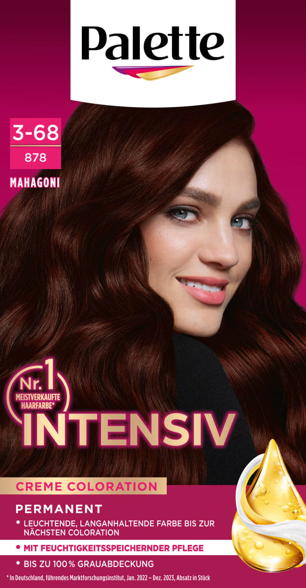 Palette Intensive Color Creme Haarfarbe 3-68/878 Mahagoni, 1 St ...