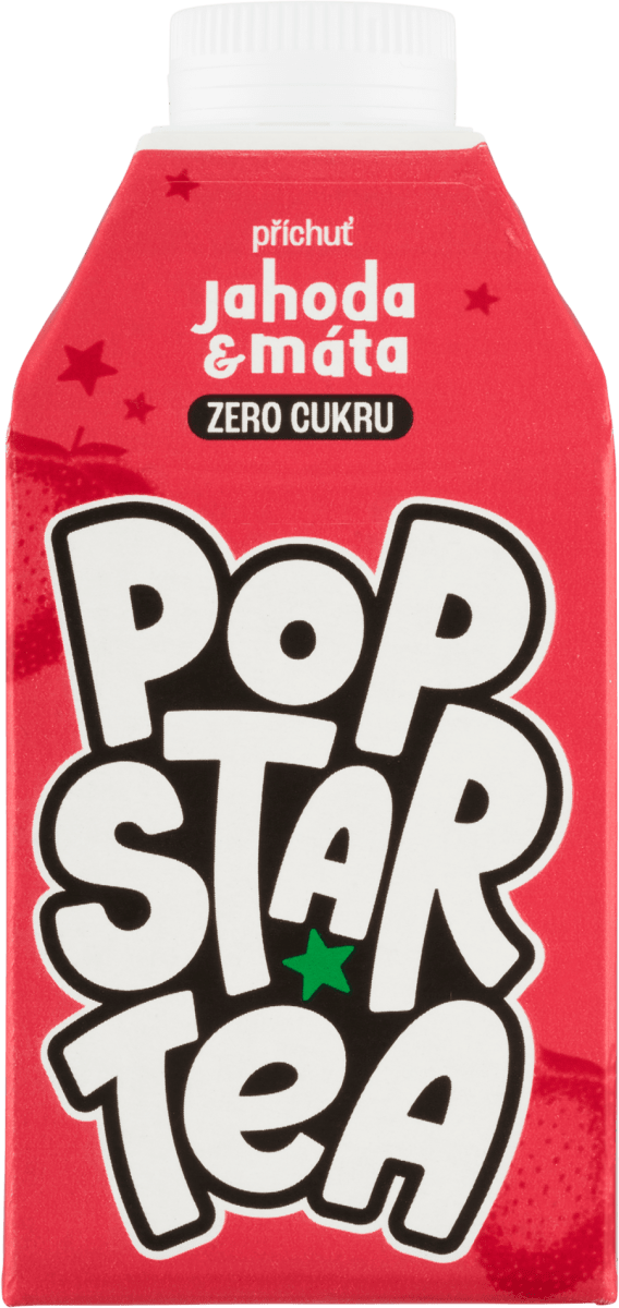 POPSTAR Tea ledový čaj s příchutí jahoda & máta Zero, 500 ml | dm.cz