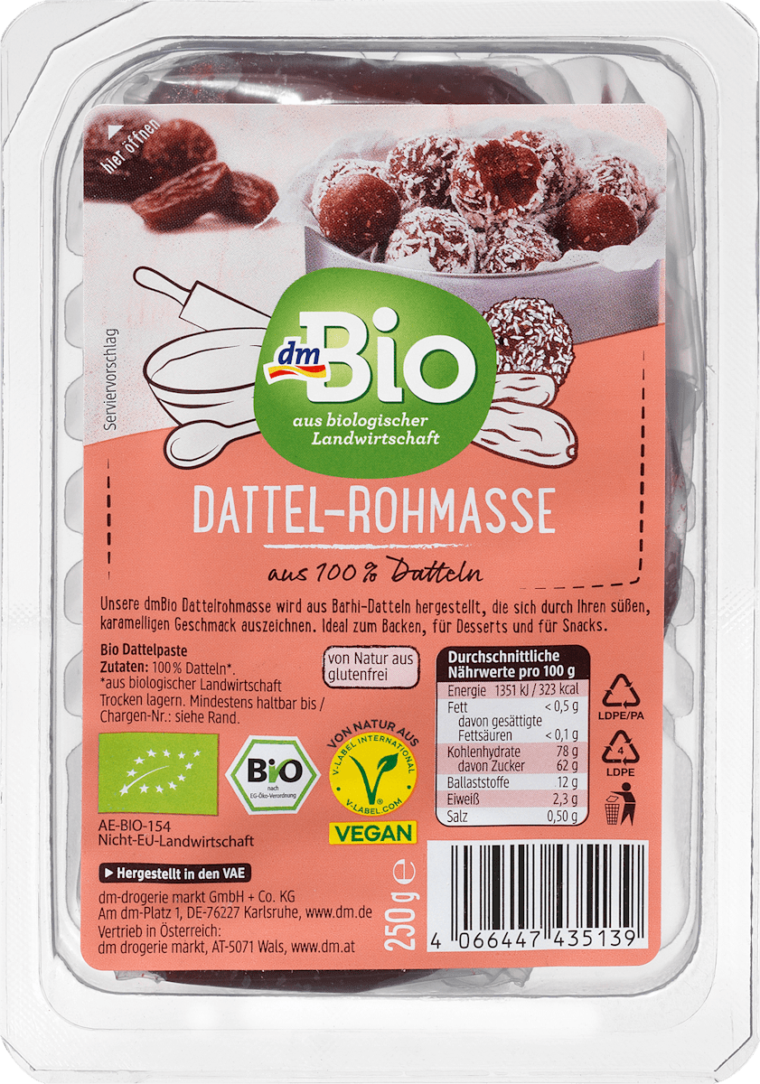 dmBio Dattel-Rohmasse, vegan, 250 g dauerhaft günstig online kaufen | dm.de