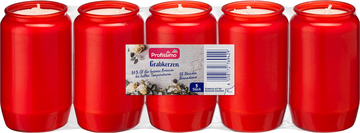 Profissimo Grabkerzen Nr.3 rot, 5 St dauerhaft günstig online kaufen ...