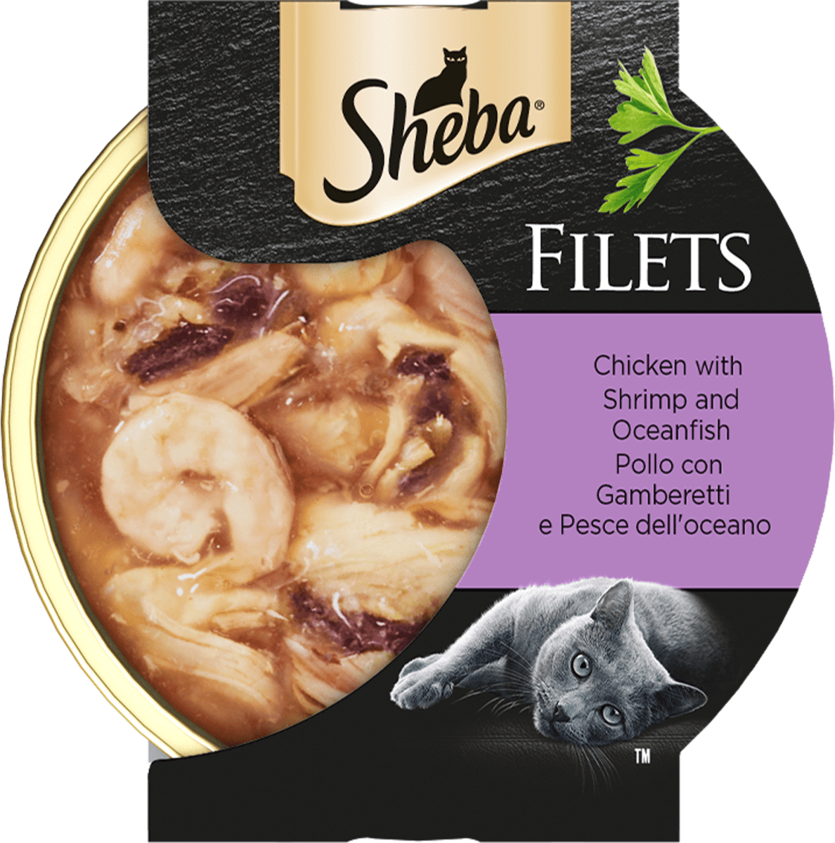 Sheba Cibo umido per gatti pollo con gamberetti e pesce dell'Oceano ...