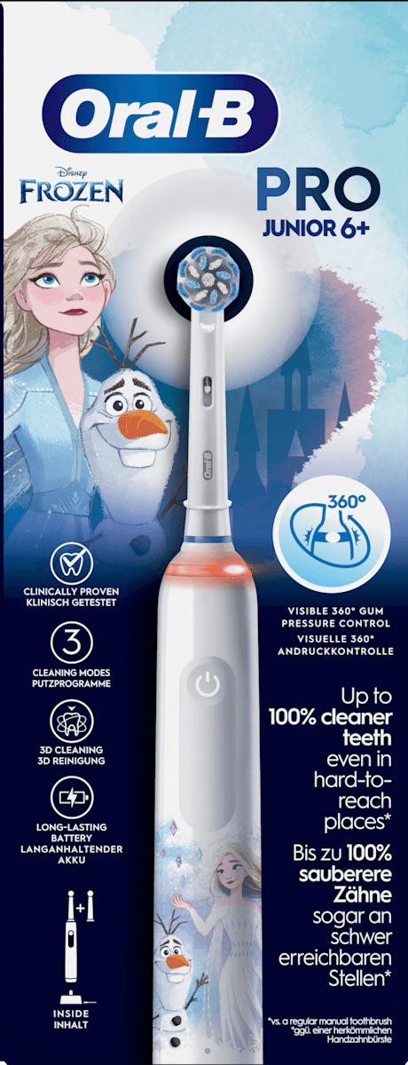 Oral-B Elektrische Zahnbürste Kinder PRO Junior Frozen, ab 6 Jahren, 1 ...