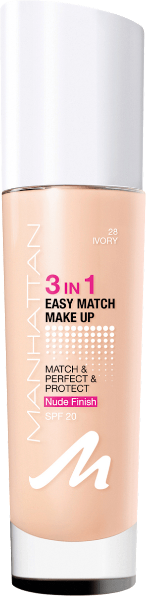 MANHATTAN Cosmetics Foundation 3in1 Easy Match Ivory 028, LSF 20, 30 ml ...