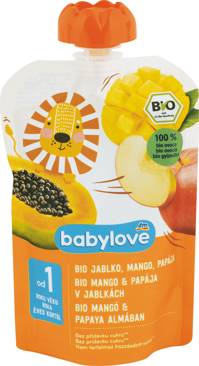 babylove Kapsička bio mango a papája v jablkách, 100 g | mojadm.sk