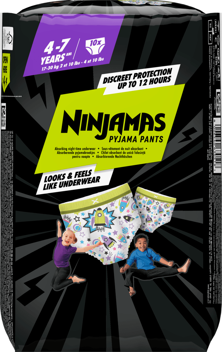 Ninjamas Ninjamas Pyjama Pants pelene-gaćice (17 – 30 kg) – Space, 10 ...