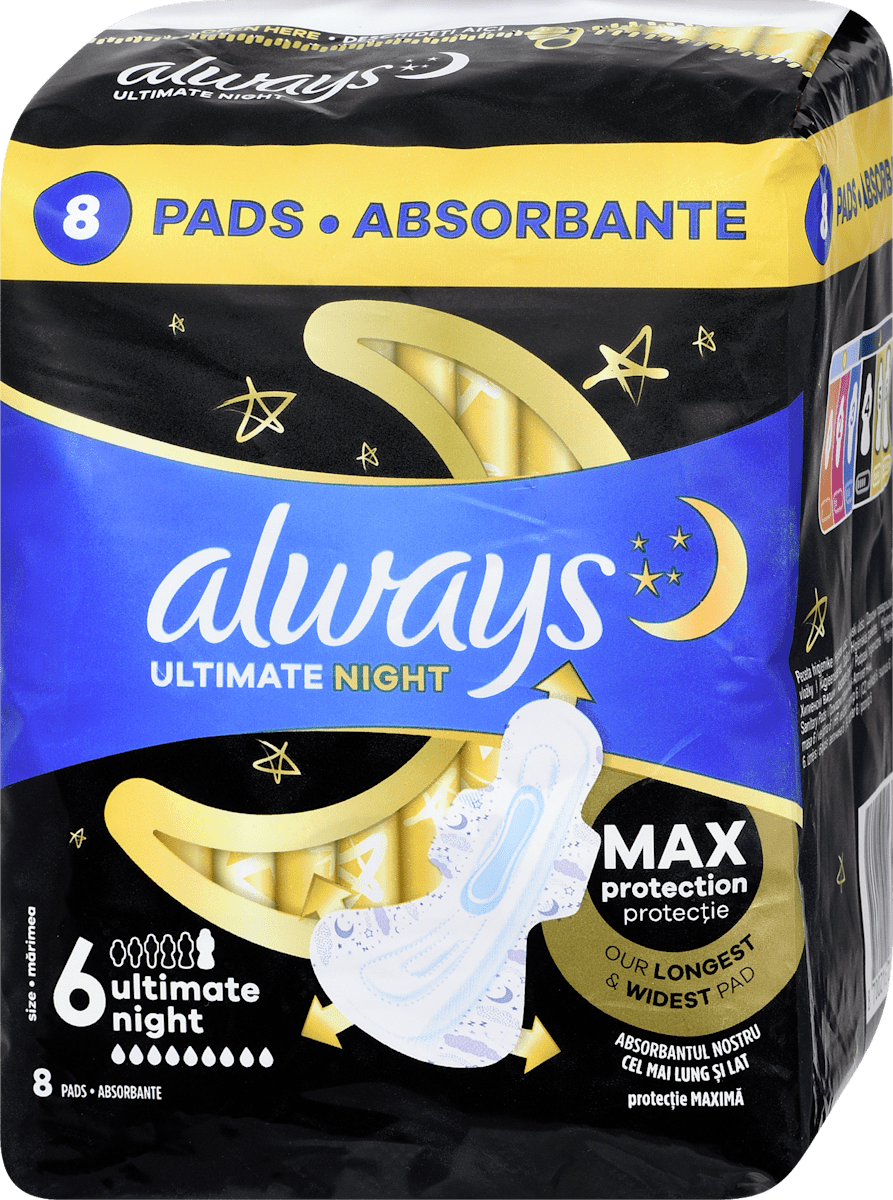 always vložky s křidélky Ultimate Night, velikost 6, 8 ks | dm.cz