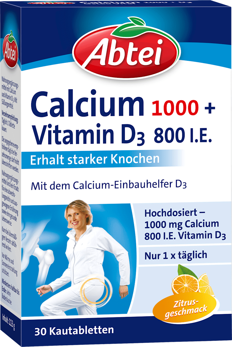 Abtei Calcium 1000 + D3 Osteo Vital Kautabletten 30 St., 113 g ...