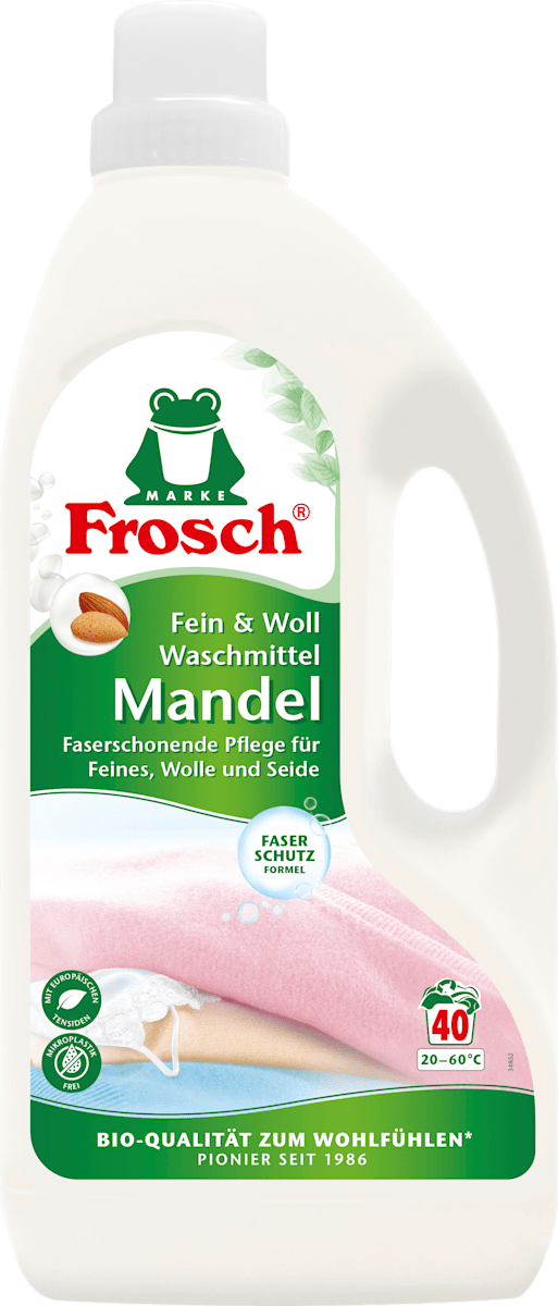 Frosch Detergent rufe lichid lână cu migdale 40 spălări, 1,5 l | dm.ro
