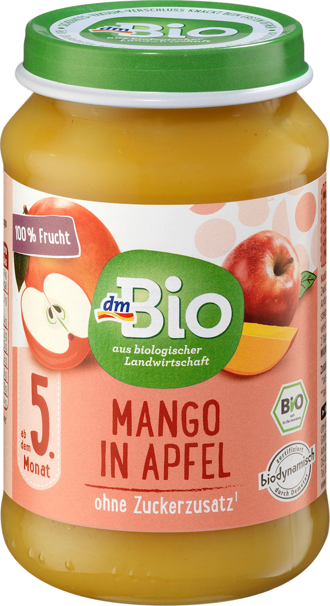 dmBio Früchte Mango in Apfel, ab dem 5. Monat, 190 g dauerhaft günstig ...