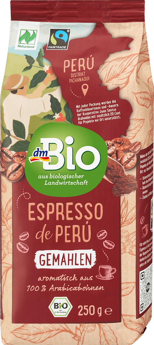 dmBio Bio őrölt kávé Espresso de Peru, 250 g | dm.hu