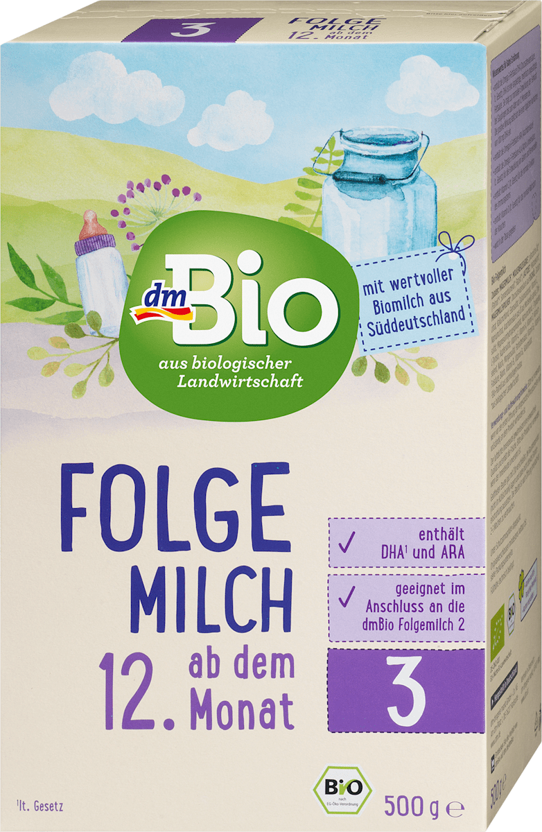 dmBio Zamensko mleko 3, formula za odojčad, od 12.meseca, 500 g | dm.rs