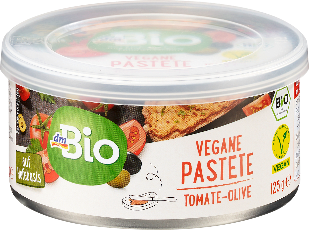 dmBio Brotaufstrich, Vegane Pastete Tomate Olive, 125 g dauerhaft ...