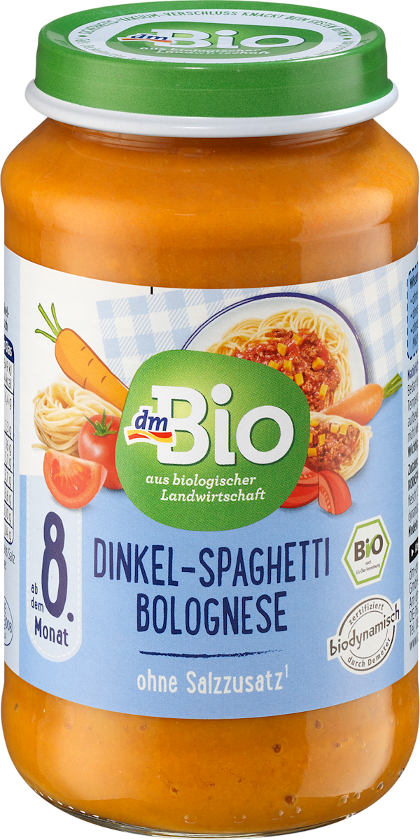 dmBio Menü Dinkel-Spaghetti Bolognese ab dem 8. Monat, 220 g dauerhaft ...