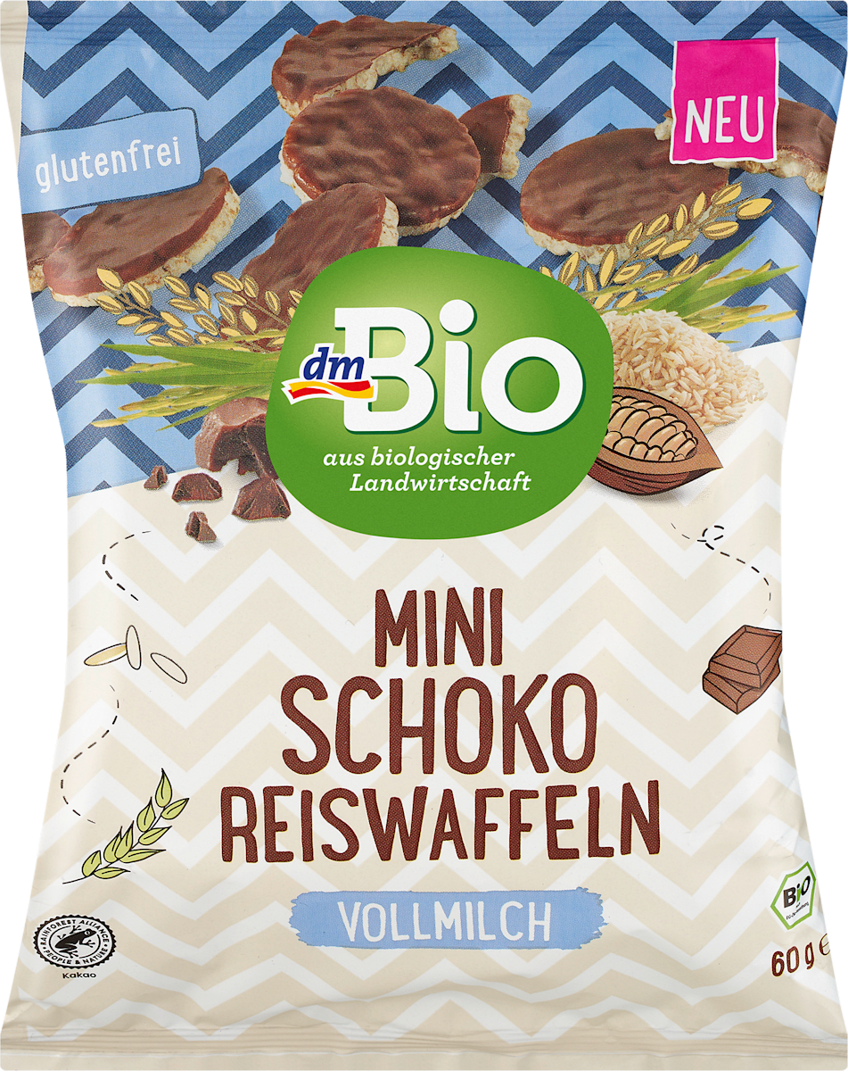 dmBio Mini pirinčani vafli sa čokoladom, 60 g | dm.rs