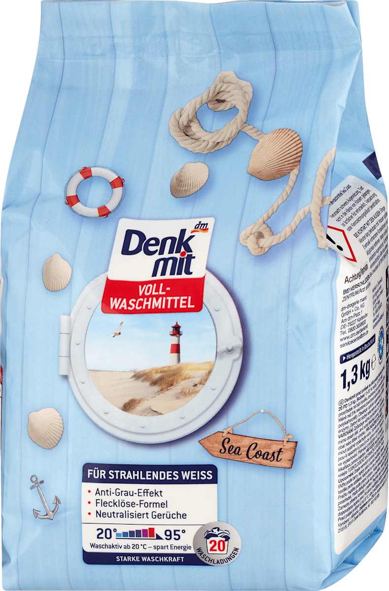 Denkmit Прах за бяло пране, 20 пранета, 1,3 kg | dm България