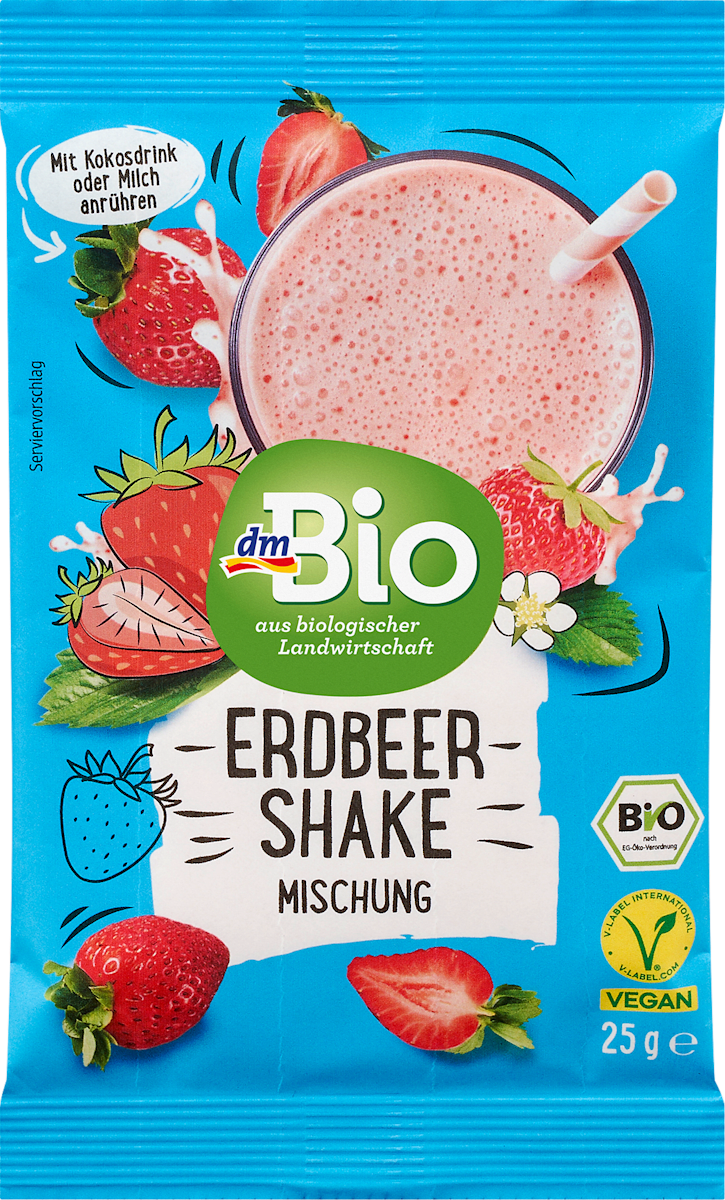 dmBio Getränkepulver Erdbeershake Mischung, 25 g | dm.at