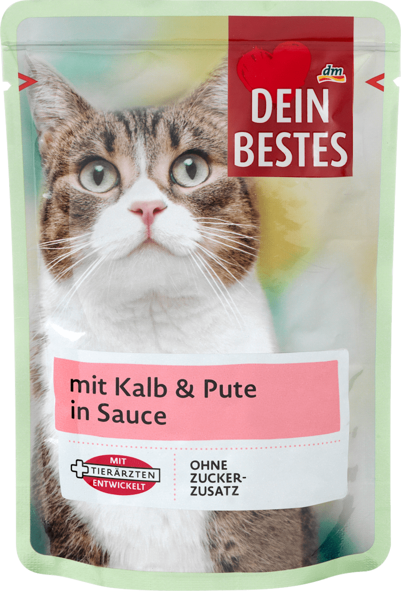 Dein Bestes Nassfutter Katze mit Kalb & Pute in Sauce, 100 g dauerhaft ...