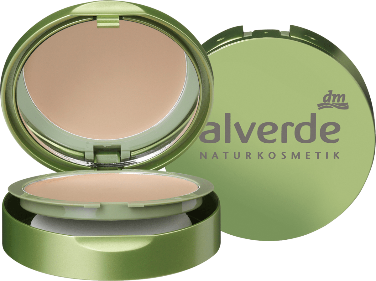 alverde NATURKOSMETIK Kompakt Make-up 030 Beige-Rosé, 9 g dauerhaft ...