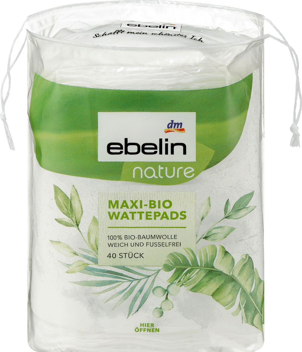 ebelin Wattepads Bio Maxi GOTS-zertifiziert, 40 St dauerhaft günstig online kaufen | dm.de