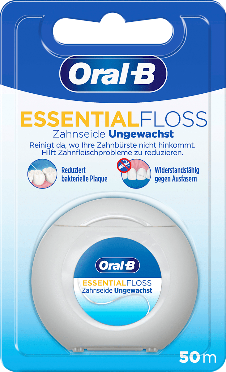 Oral-B Zahnseide Essential Floss ungewachst, 50 m dauerhaft günstig ...