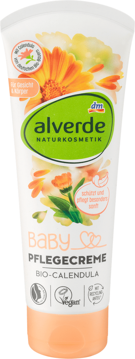 alverde BABY Baby Pflegecreme für Gesicht & Körper Calendula, 100 ml ...