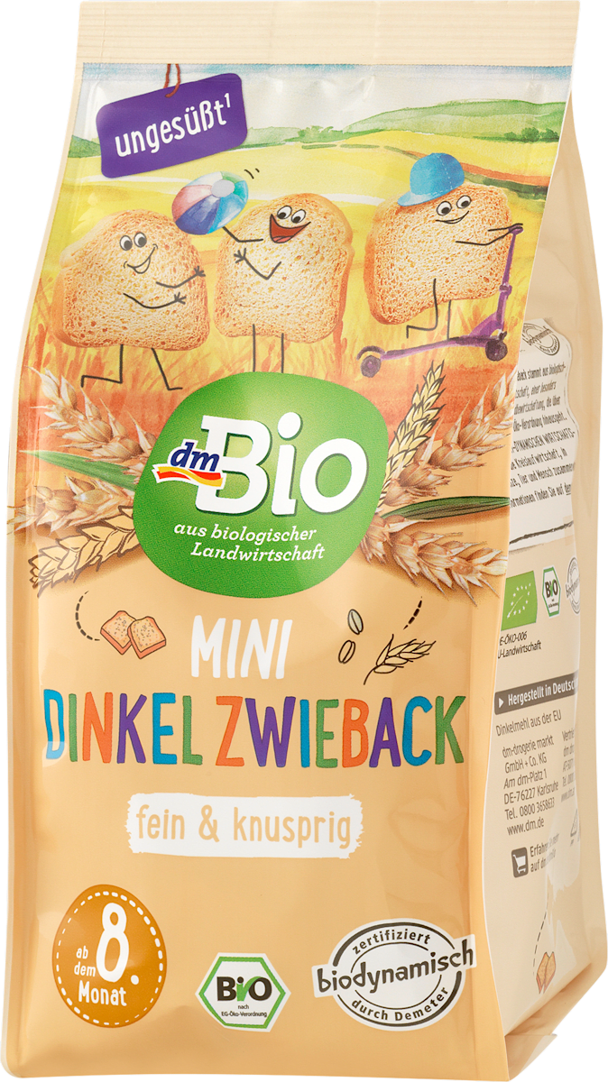 dmBio Babysnack Mini Dinkel Zwieback ab dem 8. Monat, 100 g | dm.at