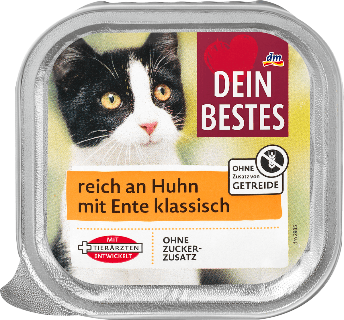 Dein Bestes Nassfutter Katze reich an Huhn mit Ente klassisch, 100 g ...