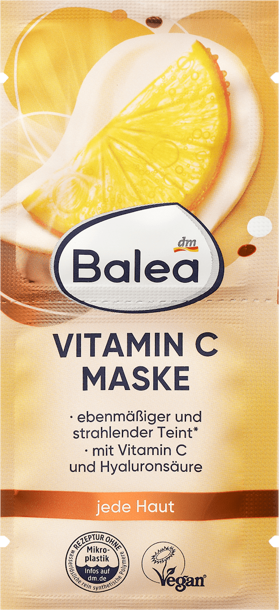 Balea Mască de față cu vitamina C și acid hialuronic, 16 ml | dm.ro
