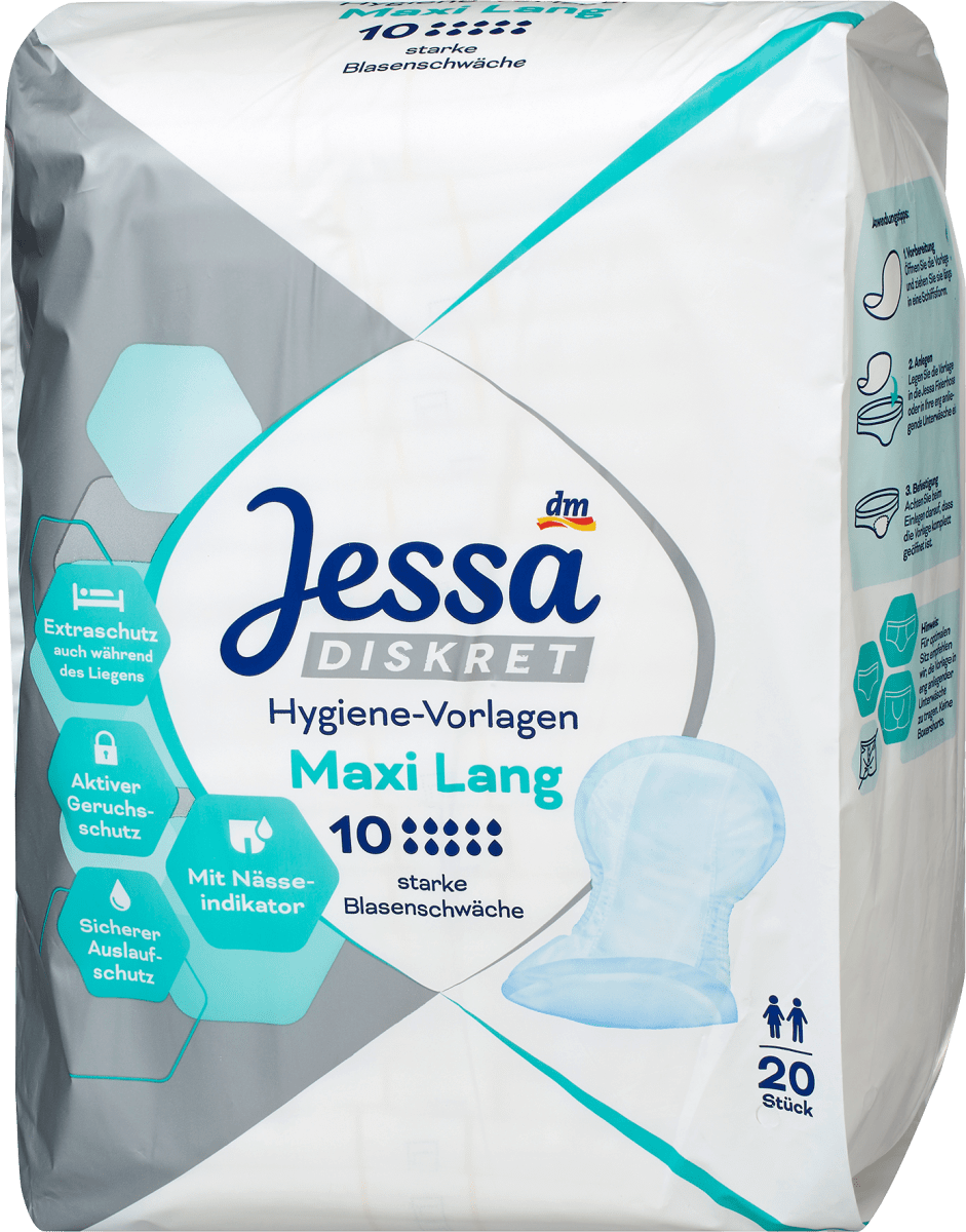 Jessa DISKRET inkontinenční vložky Maxi dlouhé, 20 ks | dm.cz