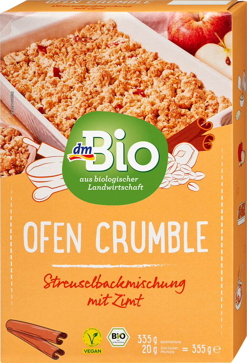 dmBio Backmischung Ofen Crumble Zimt, vegan, 355 g dauerhaft günstig ...
