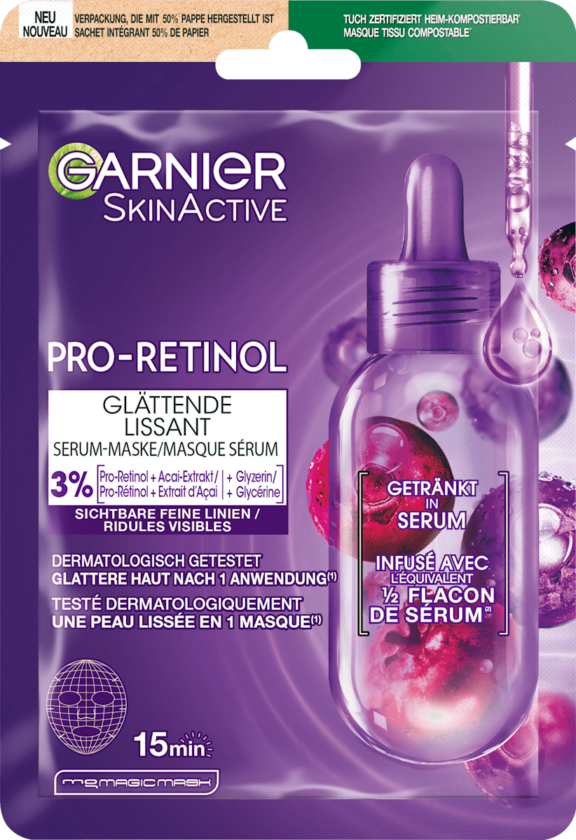 Garnier Skin Active Tuchmaske Pro-Retinol, 1 St dauerhaft günstig ...