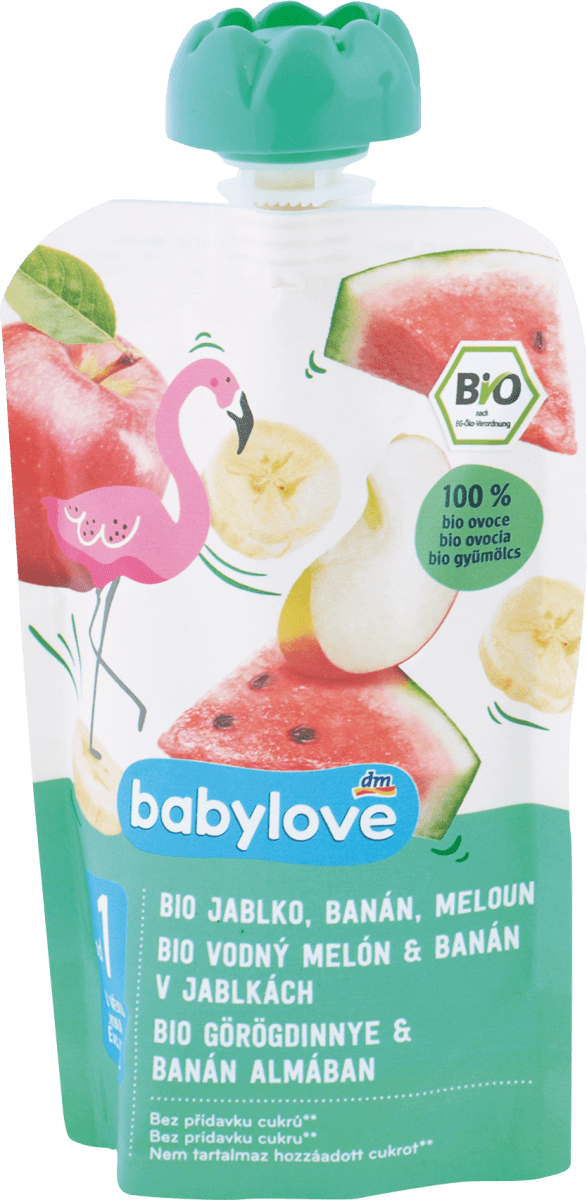 babylove Kapsička bio vodný melón a banán v jablkách, 100 g | mojadm.sk