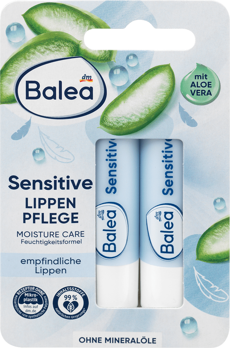 Balea balzám na rty Sensitive 2x4,8 g, 9,6 g | dm.cz