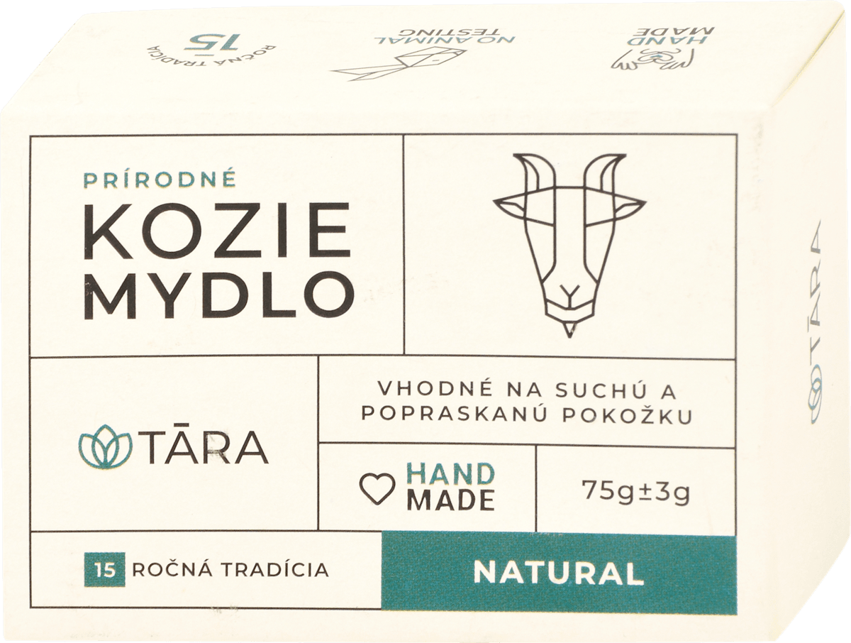 TĀRA Prírodné kozie mydlo Natural, 75 g | mojadm.sk