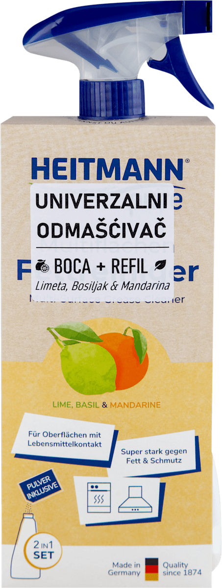 HEITMANN pure pure 2 IN 1 set: univerzalni odmašćivač refil + sprej ...