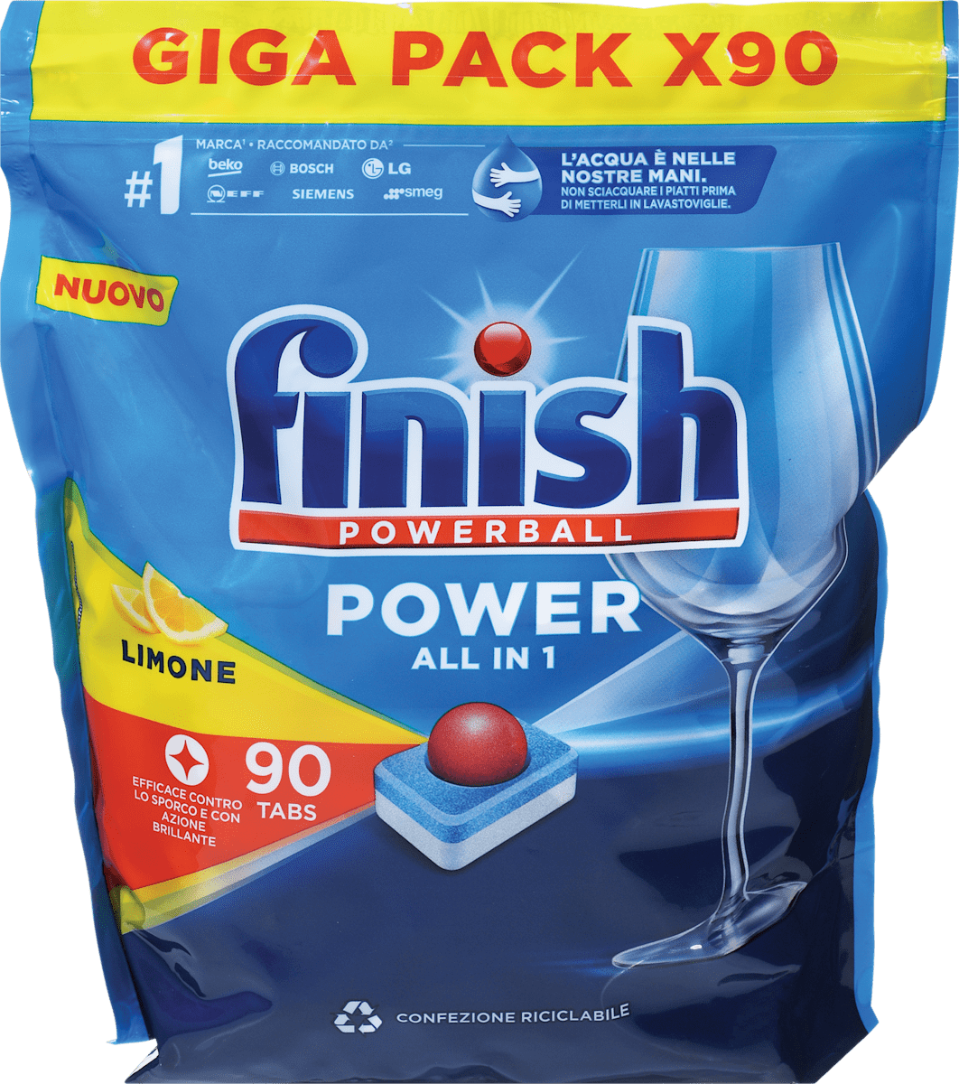 Finish Kapsule za strojno pomivanje posode Power All in 1, 90 kos | dm.si