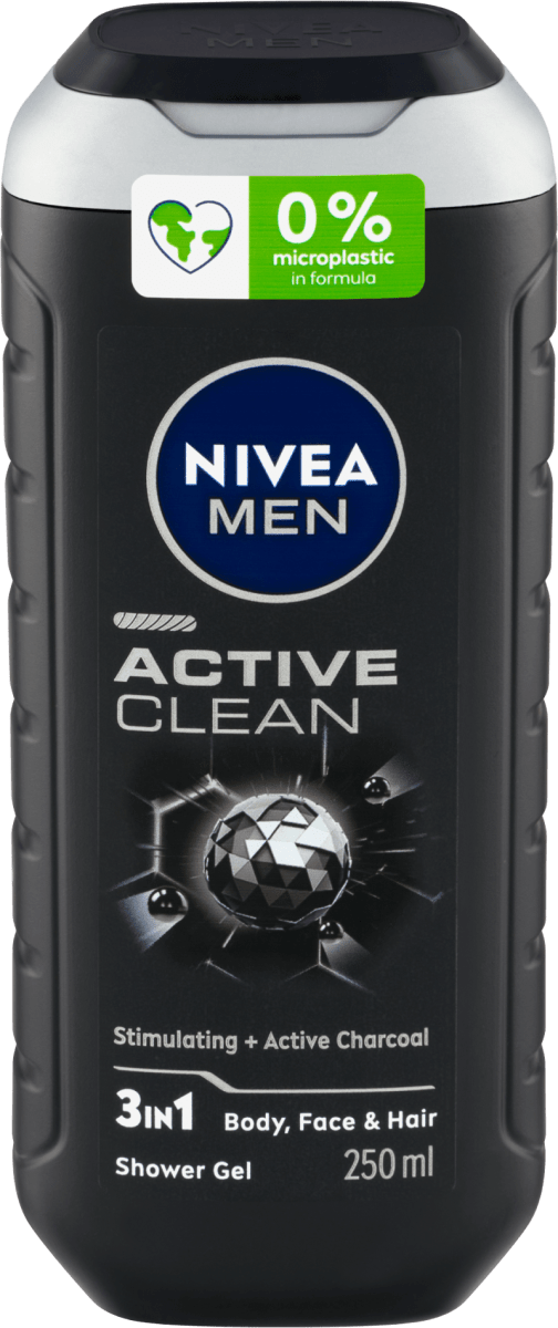 NIVEA MEN Sprchovací gél Active Clean 3v1, 250 ml | mojadm.sk