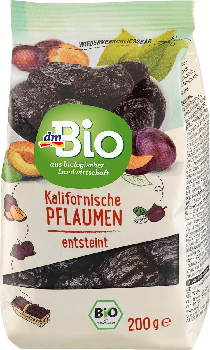 dmBio Bio aszalt kaliforniai szilva, magozott, 200 g | dm.hu