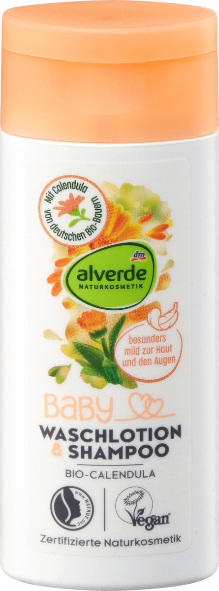 alverde BABY Baby Waschlotion & Shampoo Calendula Reisegröße, 50 ml ...