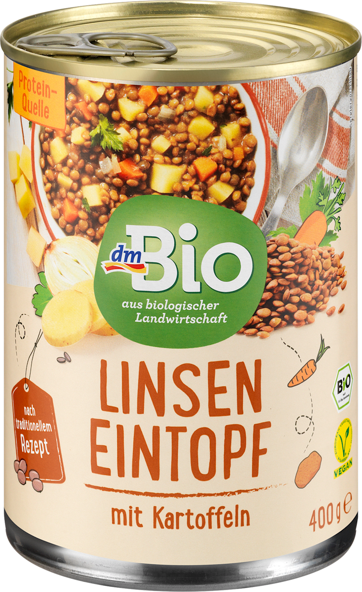 dmBio Bio enolončnica iz leče, s krompirjem, 400 g | dm.si