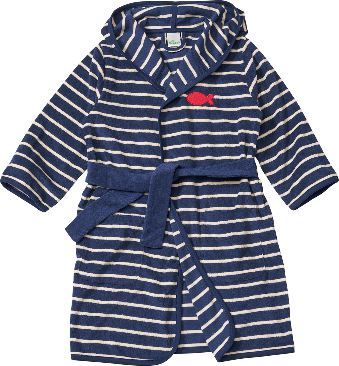 ALANA Bademantel mit Ringel-Muster & Fisch-Motiv, blau & rot, Gr. 110/ ...