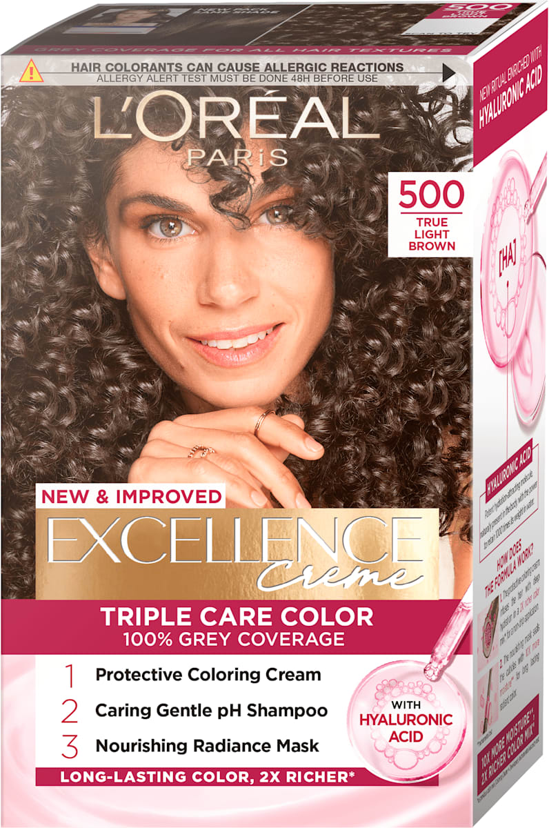 L'ORÉAL PARiS EXCELLENCE Creme Boja za kosu - 500 True Light Brown, 1 ...