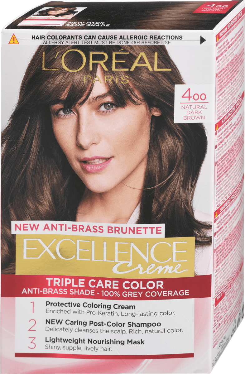 L'ORÉAL PARiS EXCELLENCE Creme Barva za lase, 400 Naravno temno rjava ...